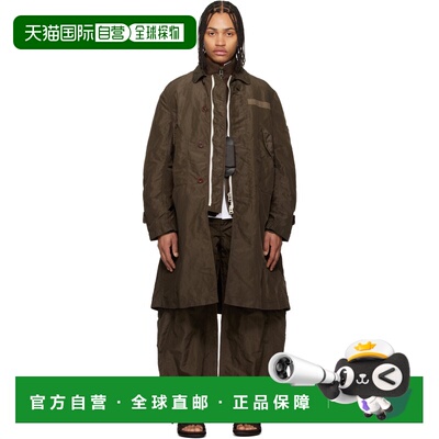 1h可退 香港直邮Sacai 男士 卡其色 Treated Nylon Twill 大衣 26