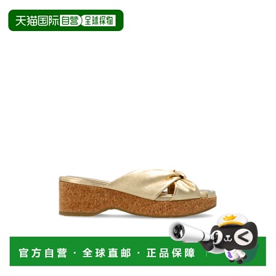 1h可退 香港直邮JIMMY CHOO 女士凉鞋 AVENUEWEDGE50MNAGOLD CO