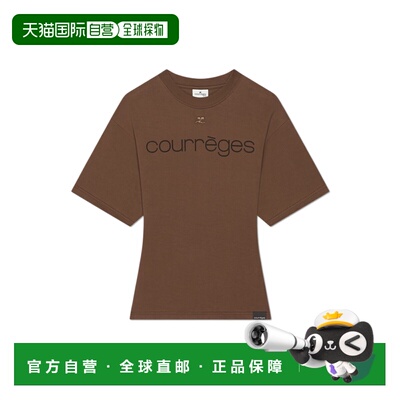 香港直邮COURREGES 女士T恤 326JTS168JS03120SMOKYBROWNBLACK
