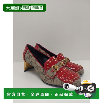 1h可退 香港直邮Gucci 马衔扣高跟乐福鞋 408278KWZ80古驰高跟鞋
