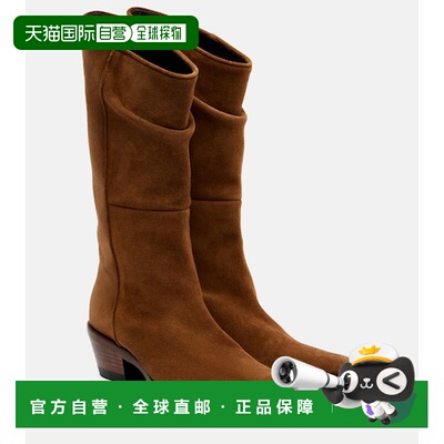 香港直邮KHAITE 女士 Clive 绒面革及膝靴子 brown棕色 舒适时尚