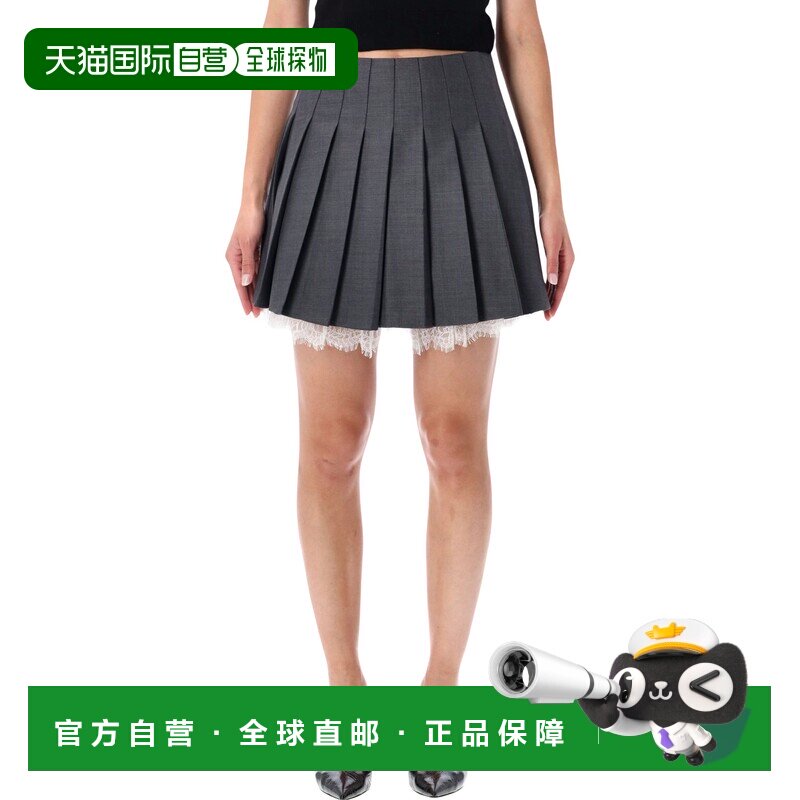 1h可退 香港直邮Self-Portrait 女士 褶裥迷你半身裙 PF26006SKGR