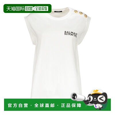 香港直邮BALMAIN 女士T恤 EF6ED002BB04GAB SS202【付后1h可退】