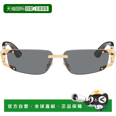 香港直邮versace 范思哲 男士 黑色 & 金色 Medusa Honor Rectang