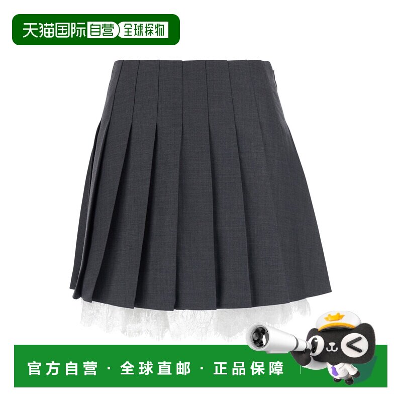 1h可退 香港直邮Self-Portrait 女士 褶裥迷你半身裙 PF26006SKGR