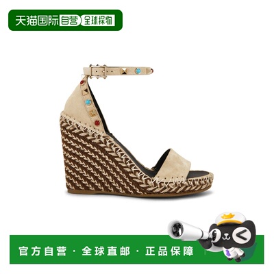 香港直邮valentino 华伦天奴 女士 铆钉坡跟麻底鞋 8W2S0090GRR