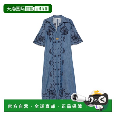 1h可退 香港直邮ZIMMERMANN 女士 紫菀刺绣牛仔中长牛仔连衣裙 83