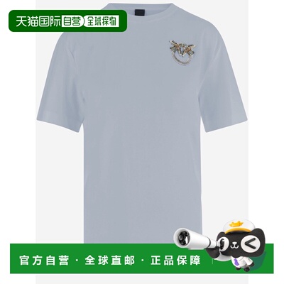 1h可退 欧洲直邮PINKO 女士T恤 105526A33FE87 SS2026 蓝色 STREP