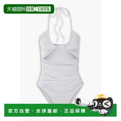 1h可退 香港直邮magda butrym 女士 褶皱剪口挂脖泳衣 SS24EXCLUS