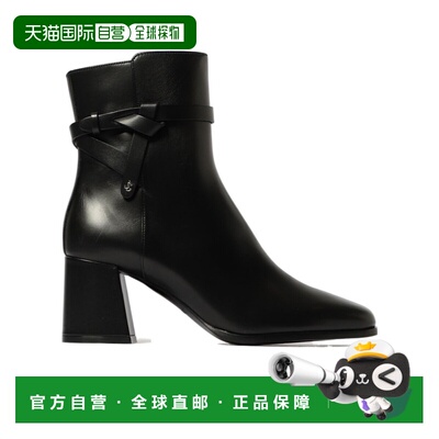 Jimmy Choo 编织带粗中跟靴短靴女靴 LAWTONAB65CLFBLACK