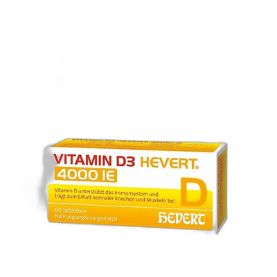 欧洲直邮德国Hevert菲德维生素D3+K2补钙镁4000IU*60粒促进钙吸收
