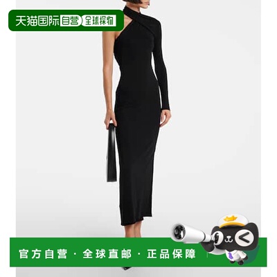 1h可退 香港直邮Courreges 女士 cr&ecirc;pe 单肩长款连衣裙性感