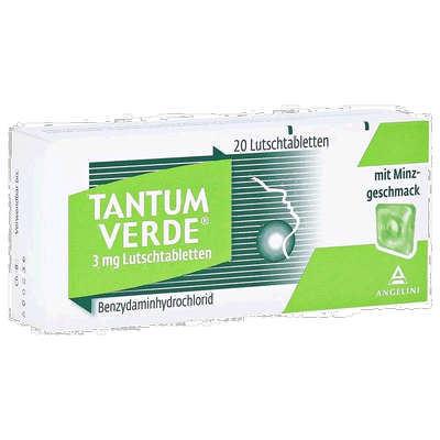 欧洲直邮德国药房Tantum Verde咽喉肿痛消炎止痛含片20粒薄荷味