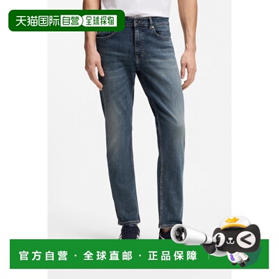 自营欧洲直邮HUGO BOSS雨果 DELAWARE BO男士蓝色棉质弹力修身牛
