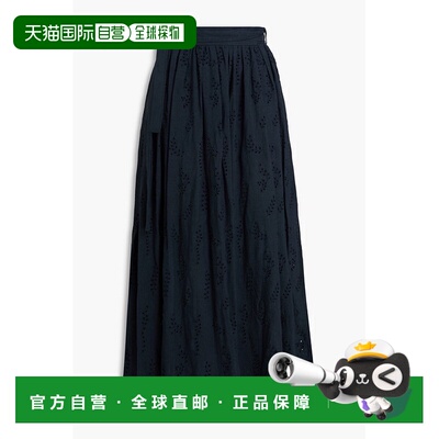 1h可退 香港直邮CHLOÉ X ERES 女士 马德拉刺绣亚麻中长裹裙 CHC2