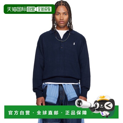 香港直邮Polo Ralph Lauren Polo 拉夫 劳伦 男士 海军蓝长袖 Pol