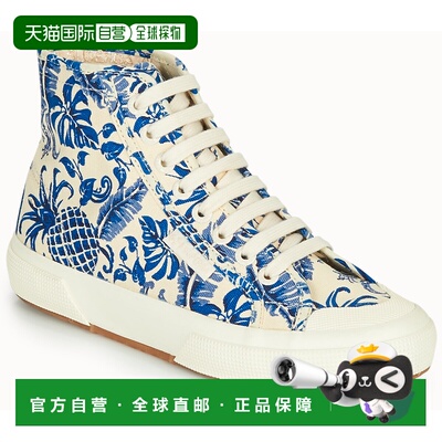 欧洲直邮Superga 女鞋 高帮板鞋 蓝色 春夏 2295-COTFANW