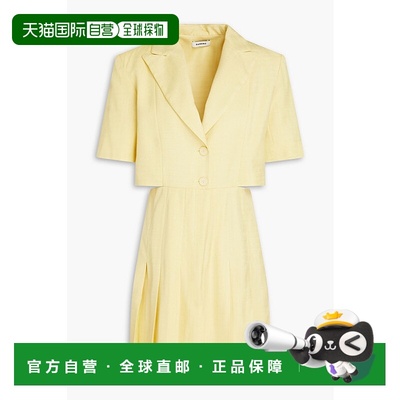 香港直邮Sandro 女士 剪口梭织迷你衬衫式连衣裙 SFPRO02292JAUNE