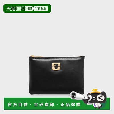 自营欧洲直邮GERARD DAREL POCHETTE黑色皮革手拿包