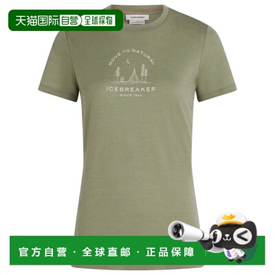 欧洲直邮ICEBREAKER 女士T恤 9167321LICHEN CO 绿色