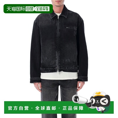香港直邮Represent 男士 复古黑色带领牛仔布夹克 MLM10033603
