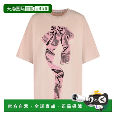 1h可退 香港直邮ACNE STUDIOS 女士T恤 AL0501ACY AW2025 粉红色