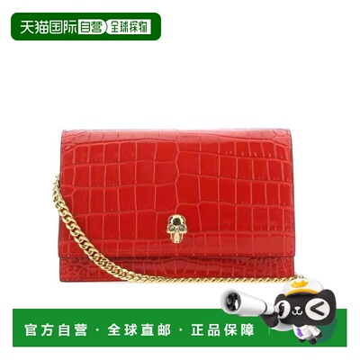 1h可退 香港直邮ALEXANDER MCQUEEN 24FW 链环鳄鱼纹迷你单肩包 W