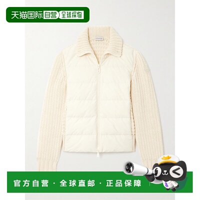 1h可退 香港直邮Moncler 盟可睐 女士 灰白色 Padded Wool & Cash