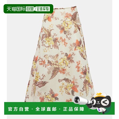 1h可退 香港直邮ZIMMERMANN 女士 Matchmaker 亚麻真丝长款半身裙