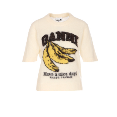 1h可退 欧洲直邮GANNI 女士T恤 A1070093135 SS2026 浅棕色 Banan