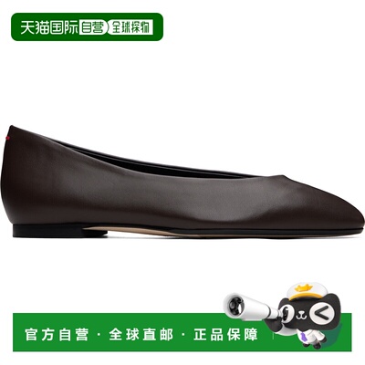 香港直邮aeyde 女士 棕色 Ellie Almond-Toe 芭蕾鞋 A11FL0176001