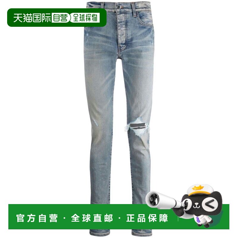 香港直邮AMIRI 男士牛仔裤 MD004408 SS2022 蓝色 Distressed loo