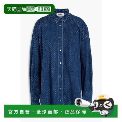 香港直邮Sandro 女士 水晶装饰牛仔布衬衫 SFPCM01155BLUEJEAN