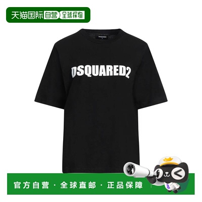 1h可退 香港直邮Dsquared2 二次方 女士 T恤 black黑色 舒适时尚