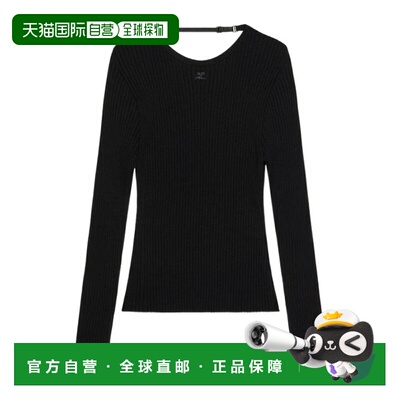 香港直邮Courreges 罗纹针织毛衣长袖针织衫 125MPU105FI0001