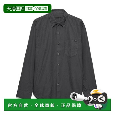 香港直邮PRADA 男士衬衫 UCN6911928F0207 AW2026 灰色 长袖衬衫