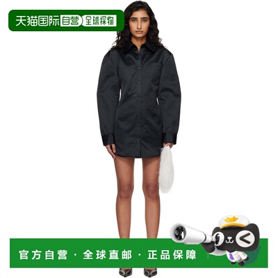 香港直邮The Frankie Shop 女士 黑色 Akita Satin Cinched 连衣