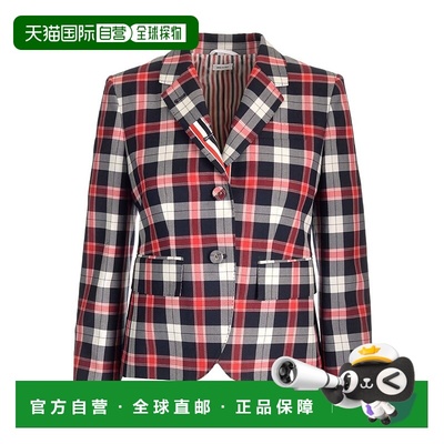 香港直邮Thom Browne 汤姆 布朗 女士 羊毛格纹西装外套 FBC646AF