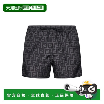 香港直邮FENDI 男士短裤 FXB077A79FF0P9B CO 黑色 FF swimshorts