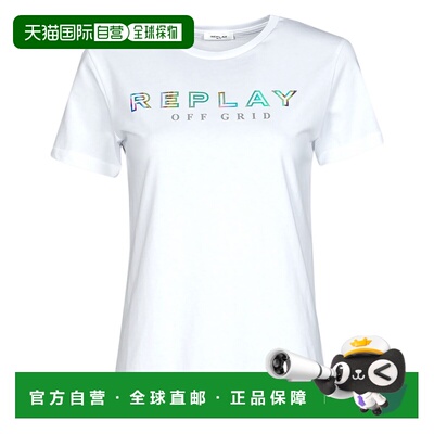 欧洲直邮Replay 女衣服 短袖T恤衫 白色 春夏 W3318C