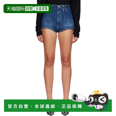 1h可退 香港直邮Mugler 穆勒 女士 蓝色 Washed Denim Tailored