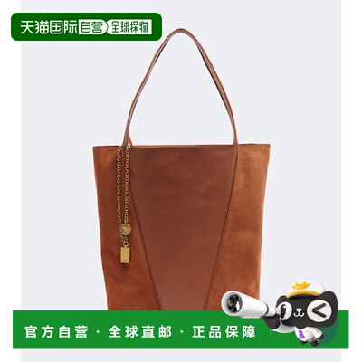 香港直邮Chloe 蔻依 女士 Spin 中号皮革绒面革手提包