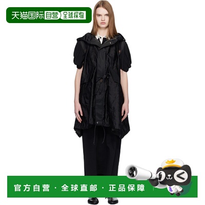 1h可退 香港直邮Sacai 女士 黑色 Quilted Satin Hooded 马甲 260