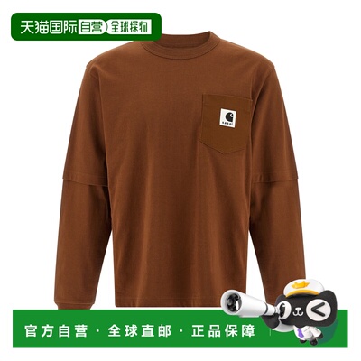 香港直邮SACAI 女士T恤 2500994S642 AW2025 棕色 T-shirt capsul