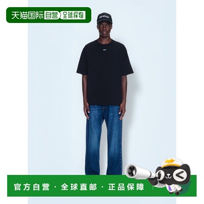 1h可退 香港直邮off-white 男士 黑色 Off Stamp Skate T 恤 OMAA
