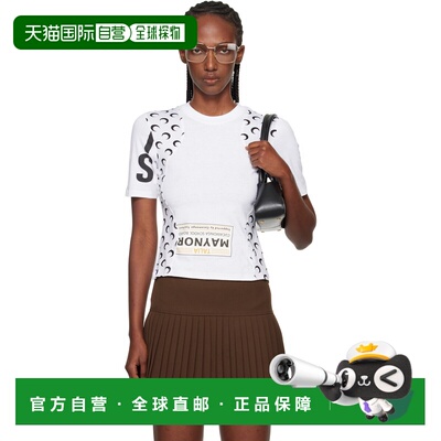 1h可退 香港直邮Marine Serre 女士 白色 Regenerated Graphic Je