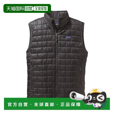 自营欧洲直邮PATAGONIA NANO PUFF男士深灰色再生聚酯羽绒马甲