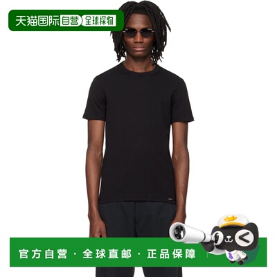 香港直邮Tom Ford 汤姆 福特 男士 黑色 Cotton Crewneck T恤