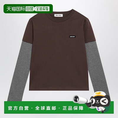 香港直邮MIU MIU 女士T恤 MJLA74OOO17ORF03YR AW2026 棕色