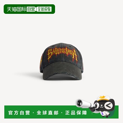 欧洲直邮女士黑色Balenciaga Sacre Cœur棒球帽